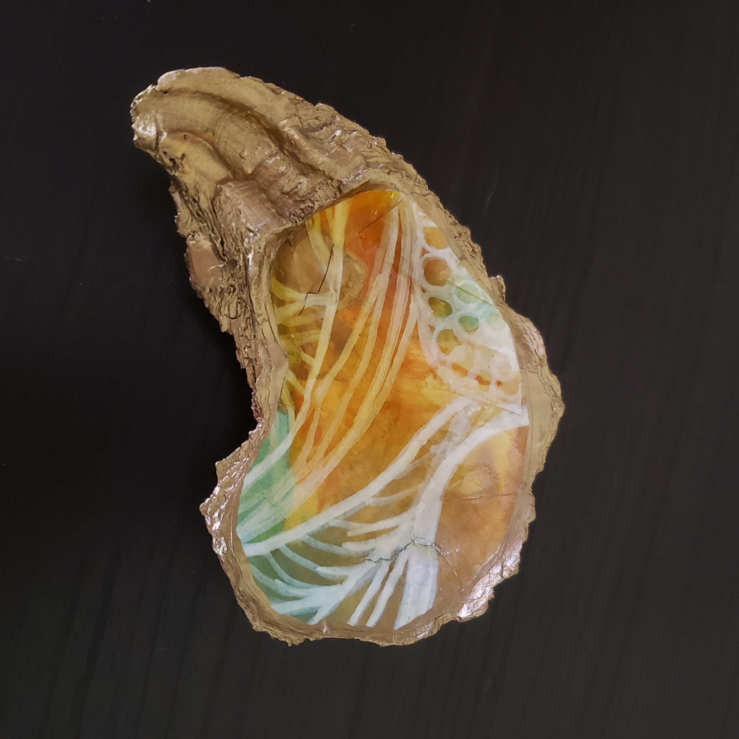 Abstract Art Oyster Shell Trinket Dish | Westside Artwerks