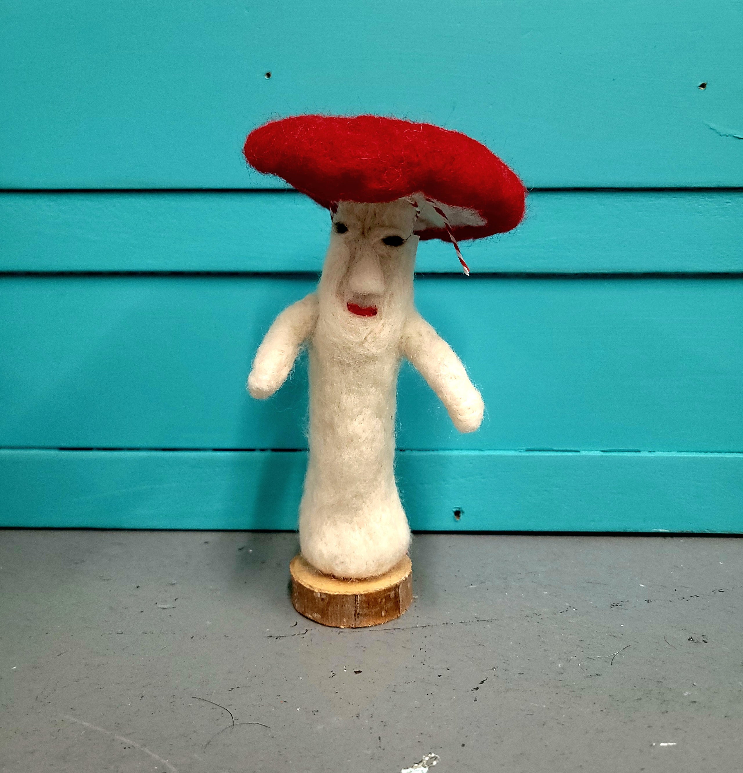 Needle Felted Mushroom Man 8 inches tall | Westside Artwerks