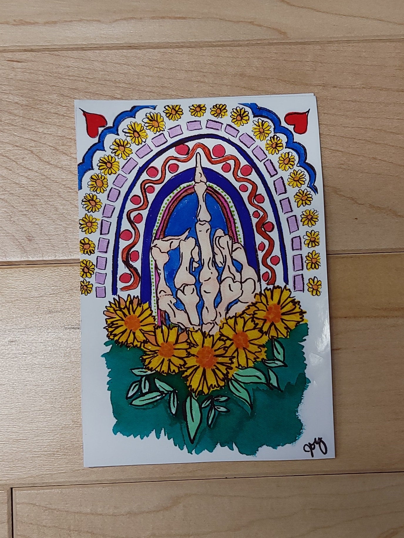 Ukraine Support Skeleton Middle Finger Sticker | Westside Artwerks